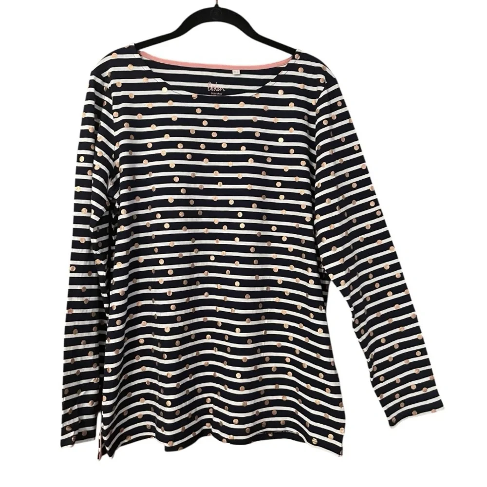 Boden | Tops | Boden Breton Womens T Shirt Us 4 Cotton White Navy ...